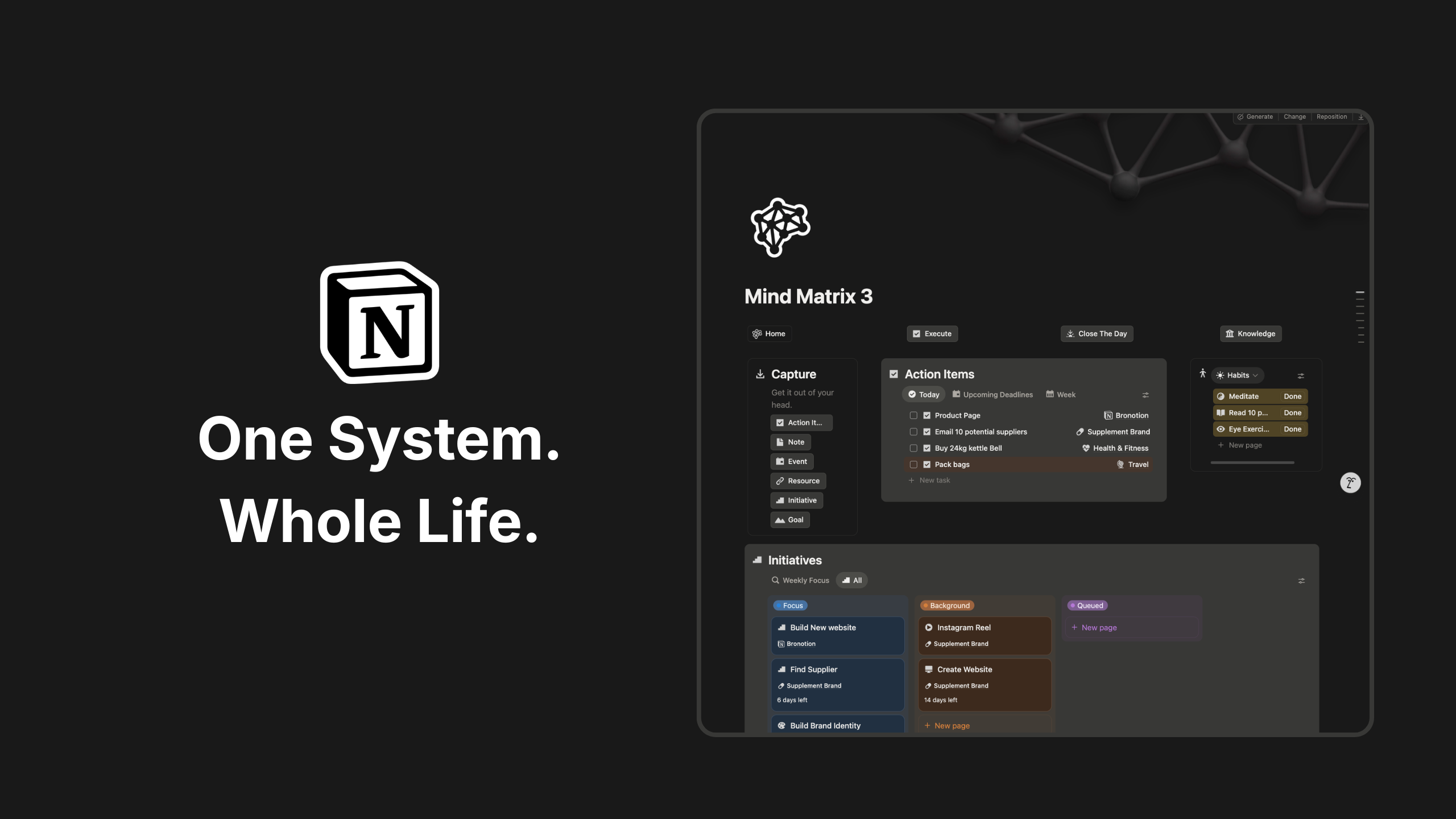 Mind Matrix 3 — Life Operating System for Notion – Bronotion